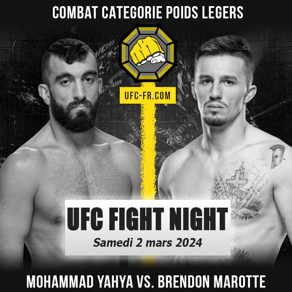 Mohammad Yahya vs. Brendon Marotte - UFC ON ESPN+ 96 - UFC Fans