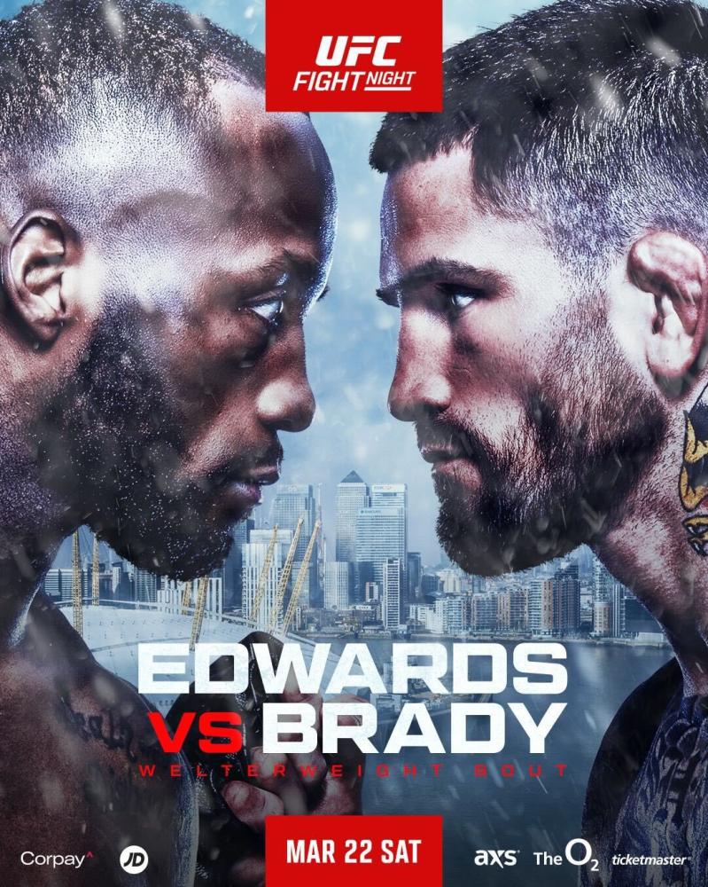 Horaires : UFC ON ESPN+ 113 - EDWARDS VS. BRADY